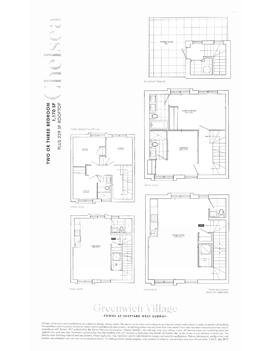Greenwich Village Towns - Chelsea 3-Bed Floor Plan, Toronto ON | Livabl