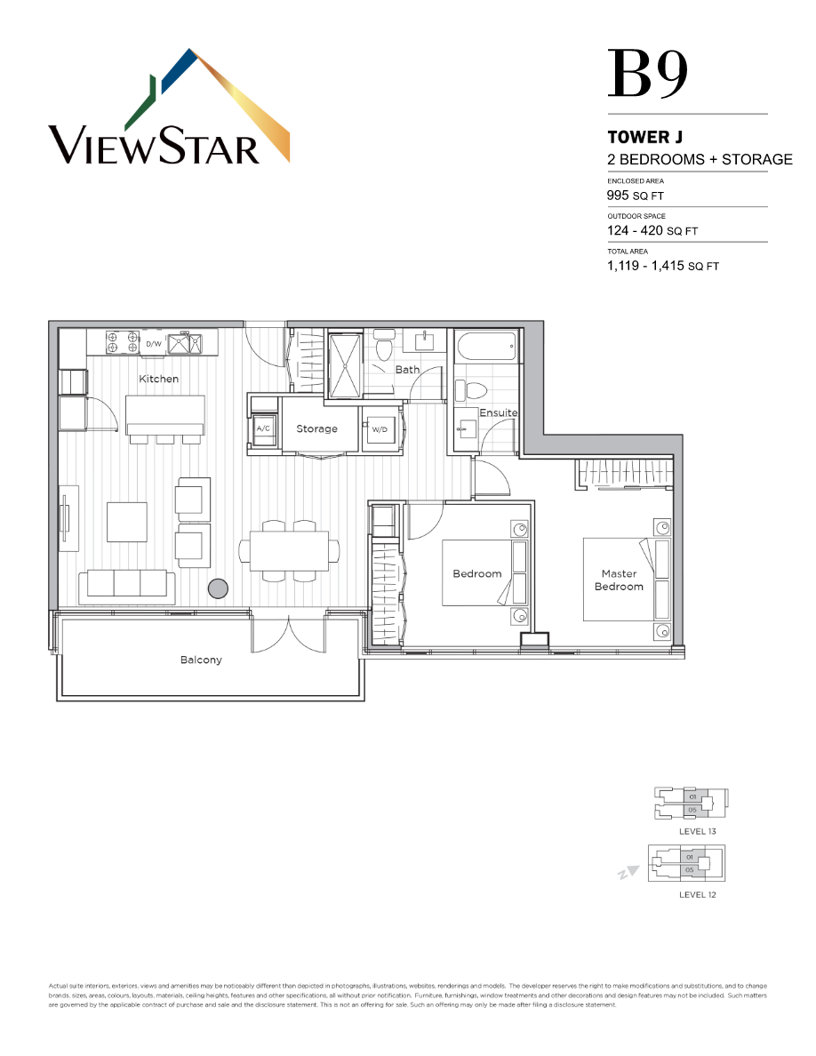 Tower J - B9 floor plan at View Star (Bldg J & A) in Richmond, BC