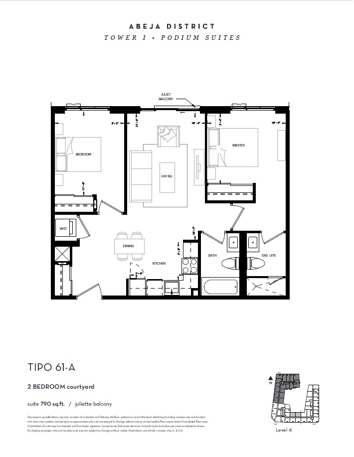 Tipo 61-A floor plan at Abeja District in Vaughan, ON