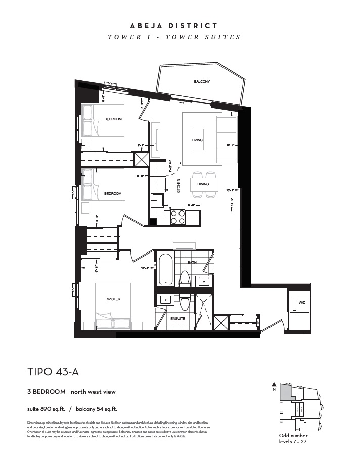 Abeja District - Tipo 43-A Floor Plan, Vaughan ON | Livabl