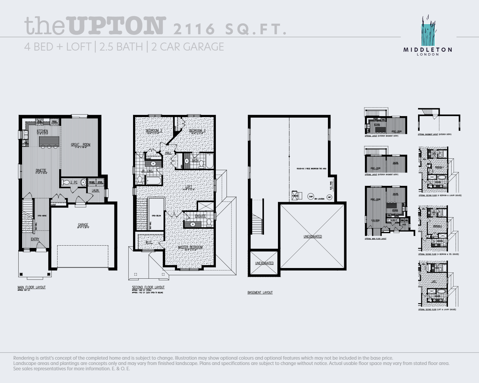 Middleton - The Upton Floor Plan, London ON | Livabl