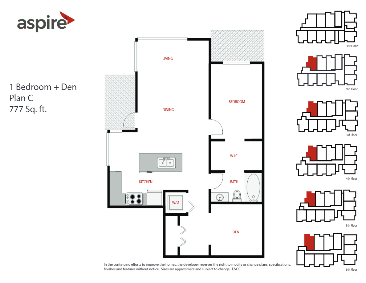 Aspire Living - Den Plan C Floor Plan, Surrey BC | Livabl