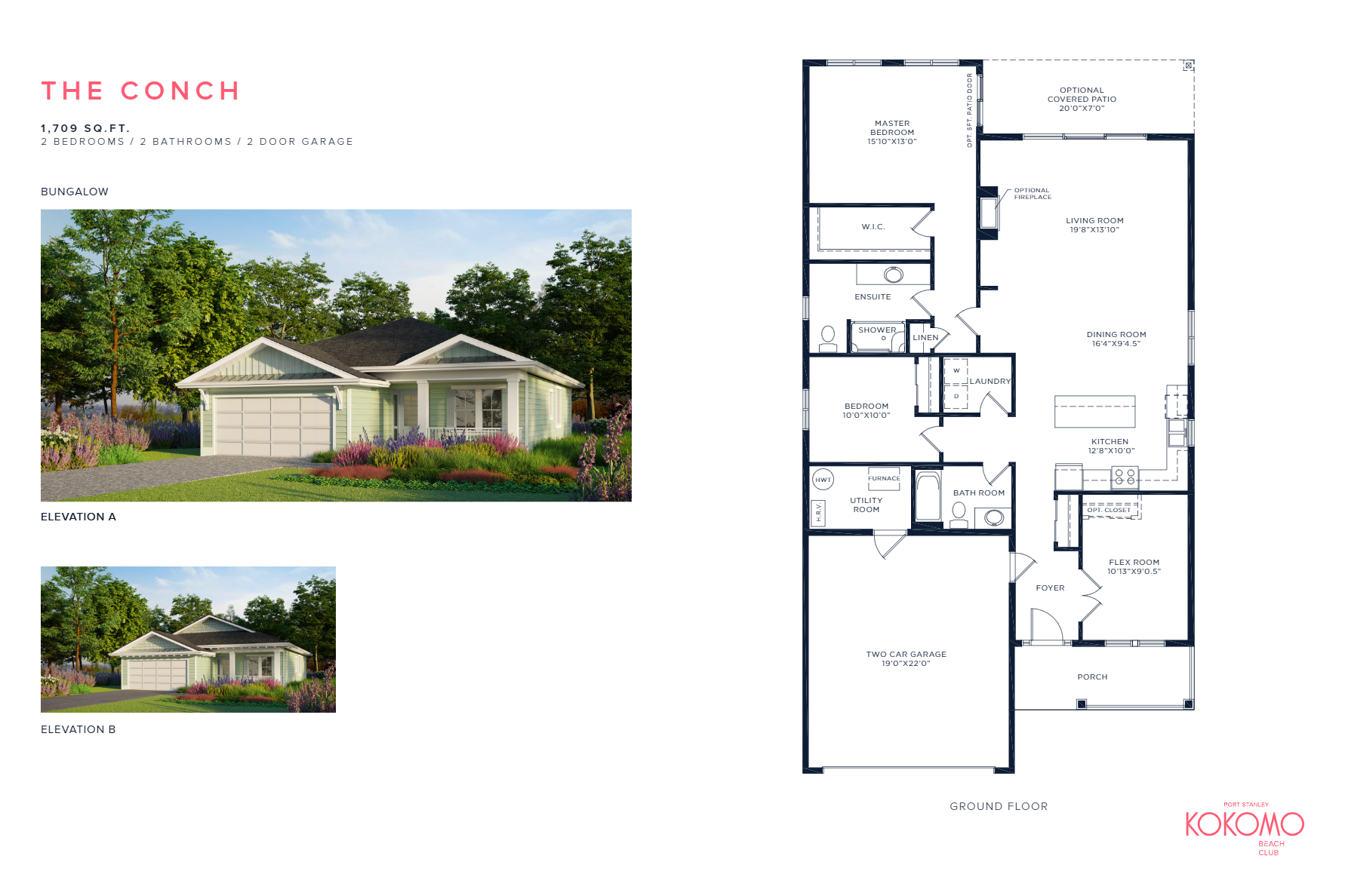 Kokomo Beach Club - The Conch - Elev A Floor Plan, Port Stanley ON | Livabl
