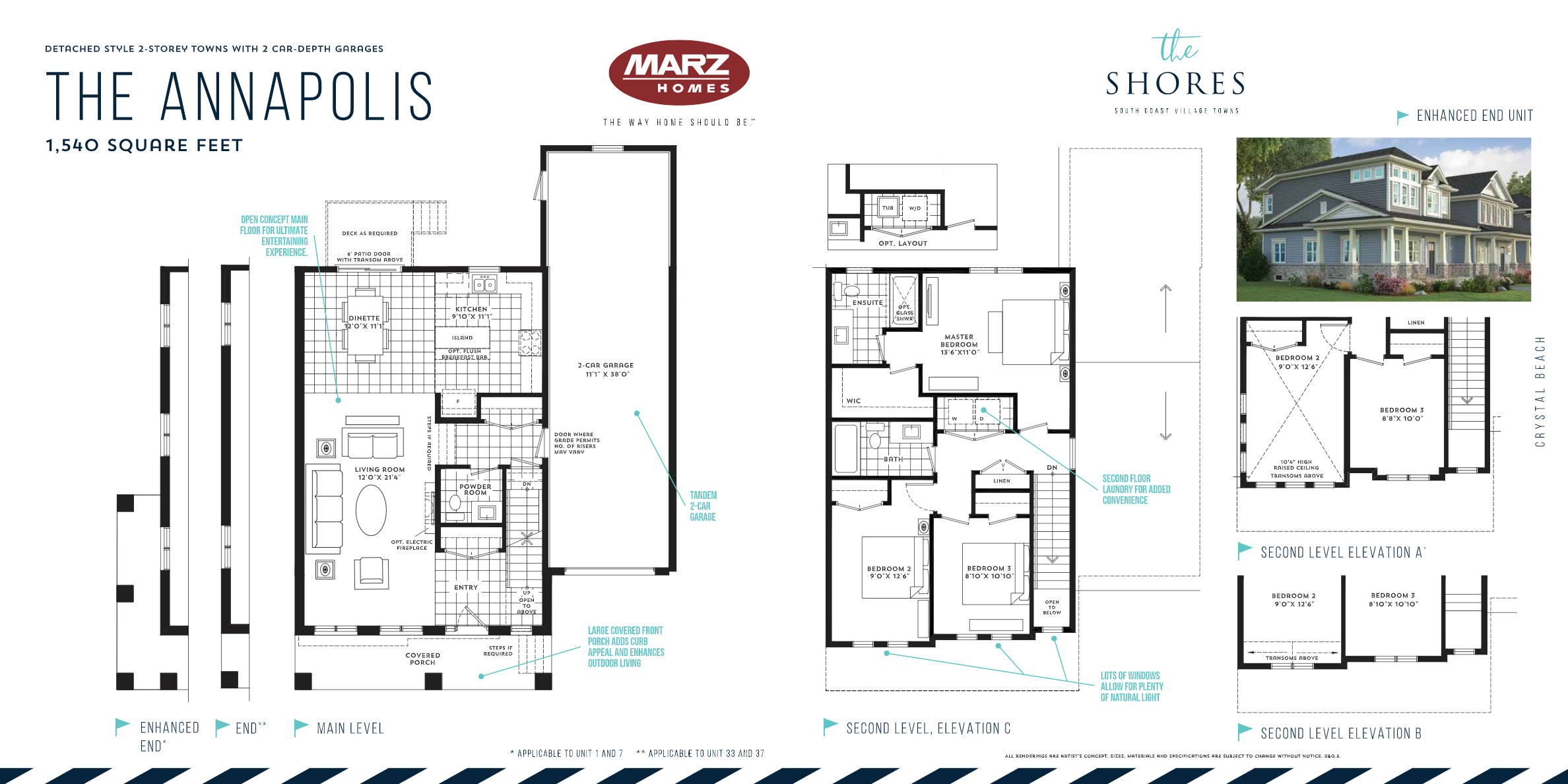 The Annapolis floor plan at The Shores in Fort Erie, ON