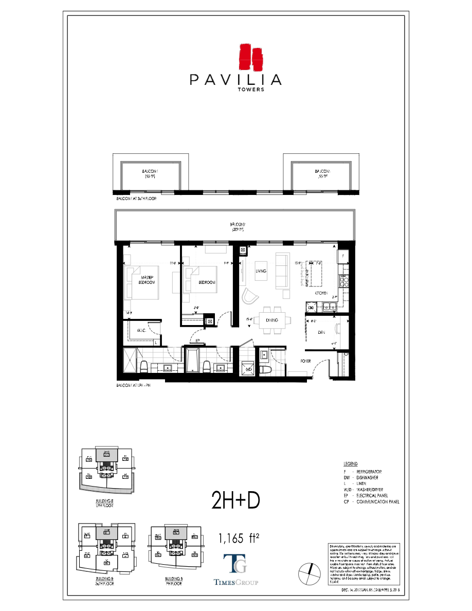 Pavilia Towers Condominiums | B/2H+D PH | Floor Plans and Pricing