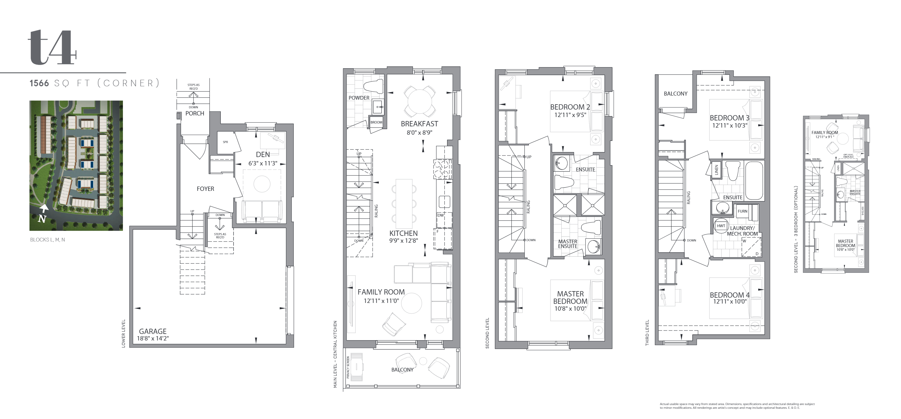 Bartley Towns - T4 Floor Plan, Toronto ON | Livabl