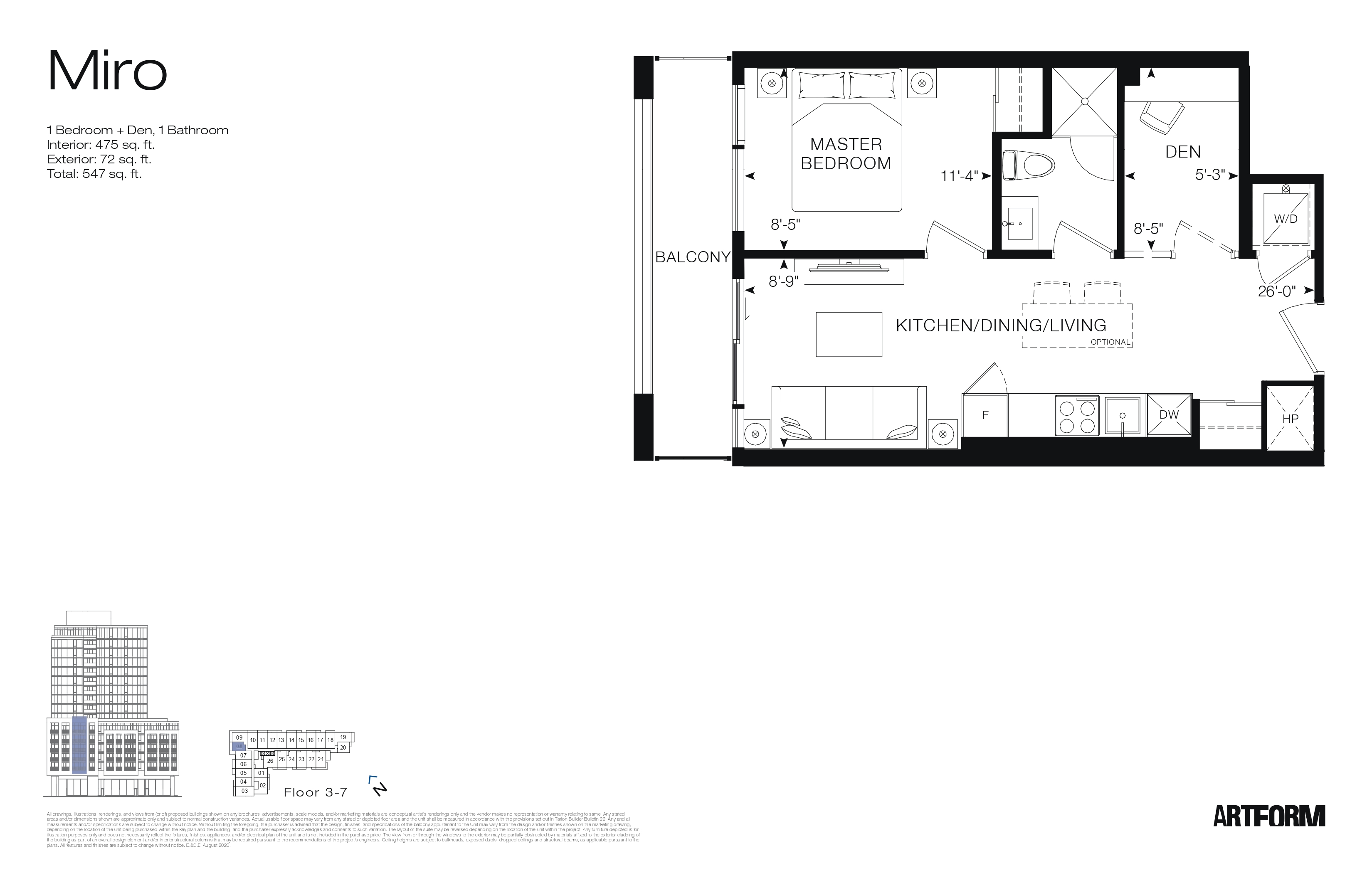 Artform - Miro Floor Plan, Mississauga ON | Livabl