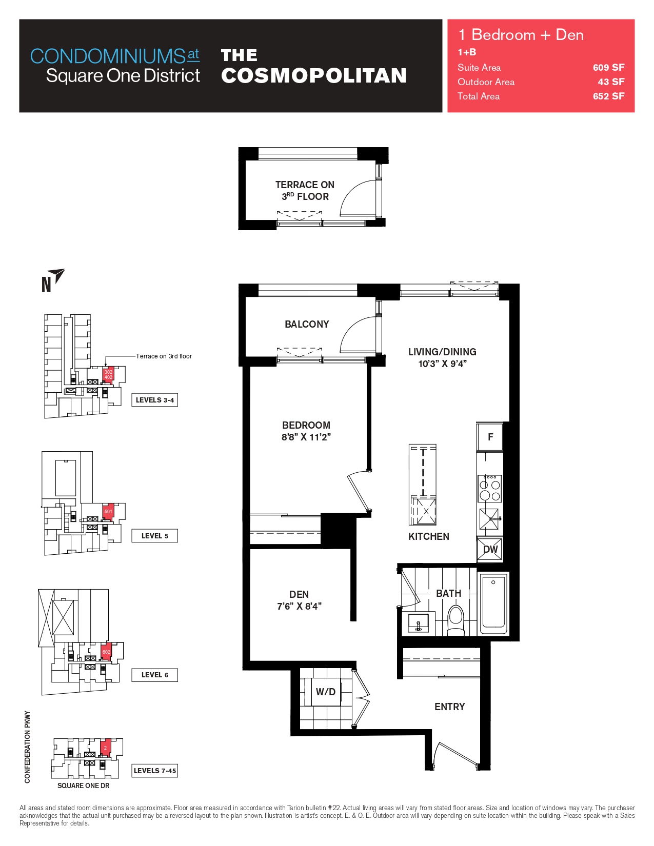 Condominiums at Square One District - The Cosmopolitan Floor Plan ...
