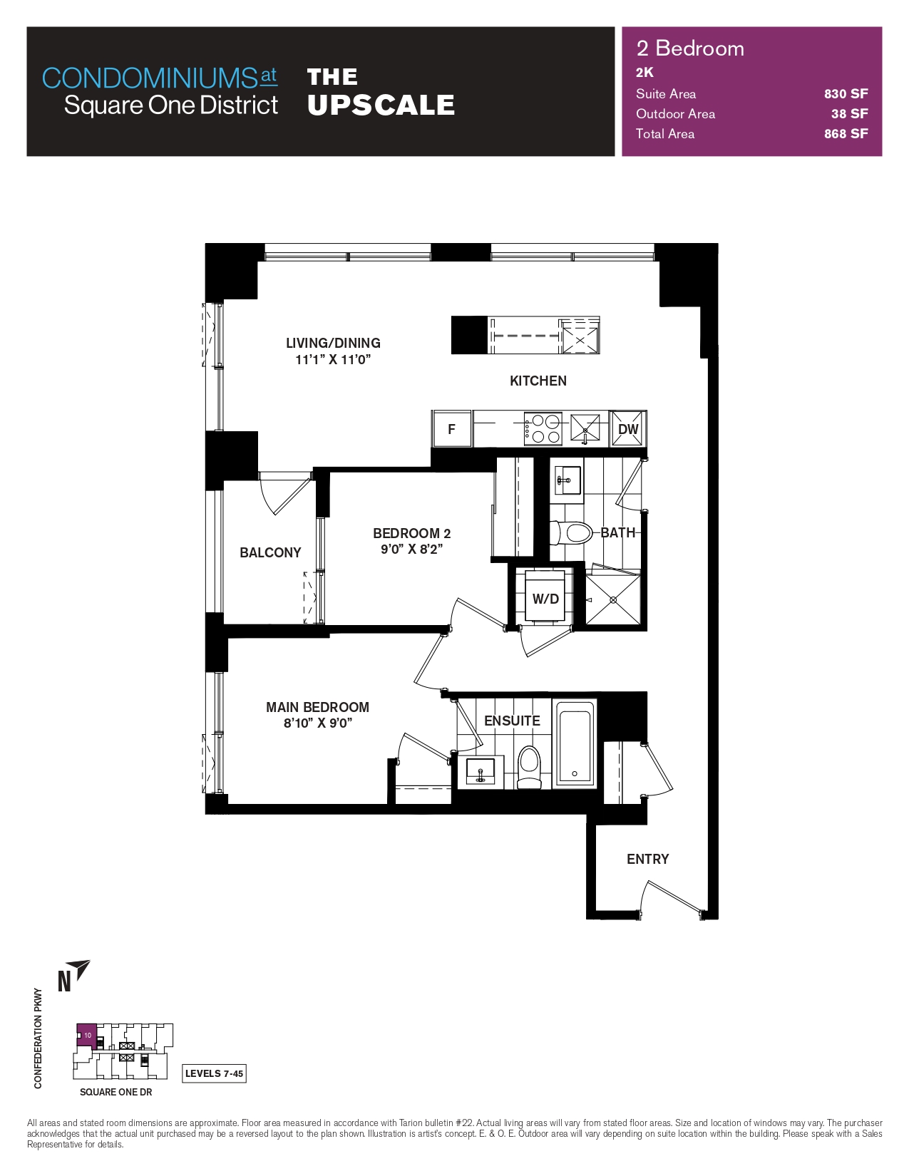 The Upscale floor plan at Condominiums at Square One District in ...
