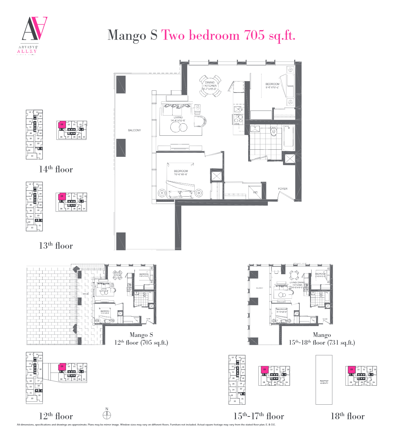 Artists' Alley Phase 1 - Mango Floor Plan, Toronto ON | Livabl