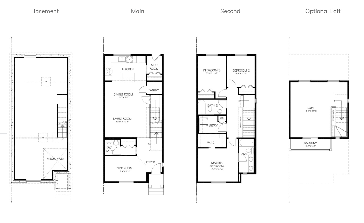Orchid floor plan at Saddlestone in Calgary, AB