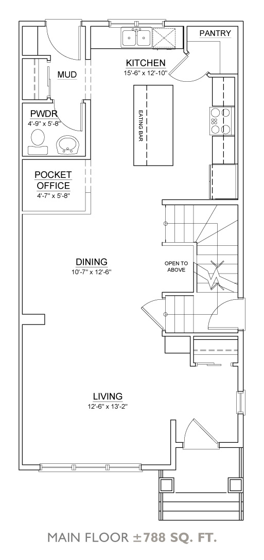The Finch floor plan at Chelsea in Chestermere, AB