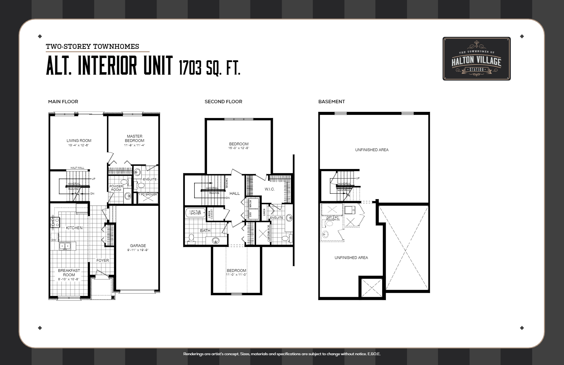 Halton Village Station - Alt. Interior Unit Floor Plan, Halton Hills ON ...