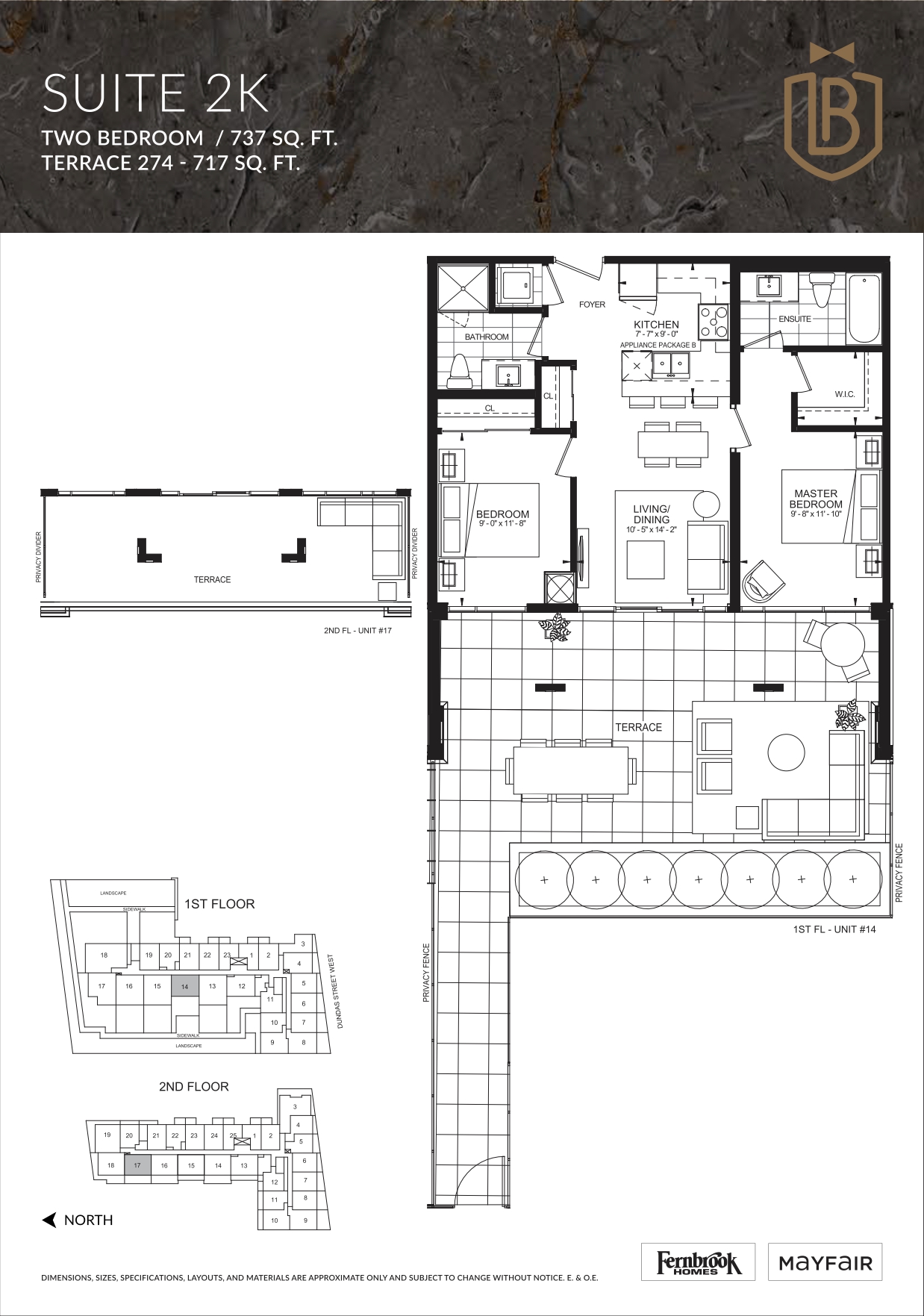 The Butler - 2K - Terrace Floor Plan, Oakville ON | Livabl