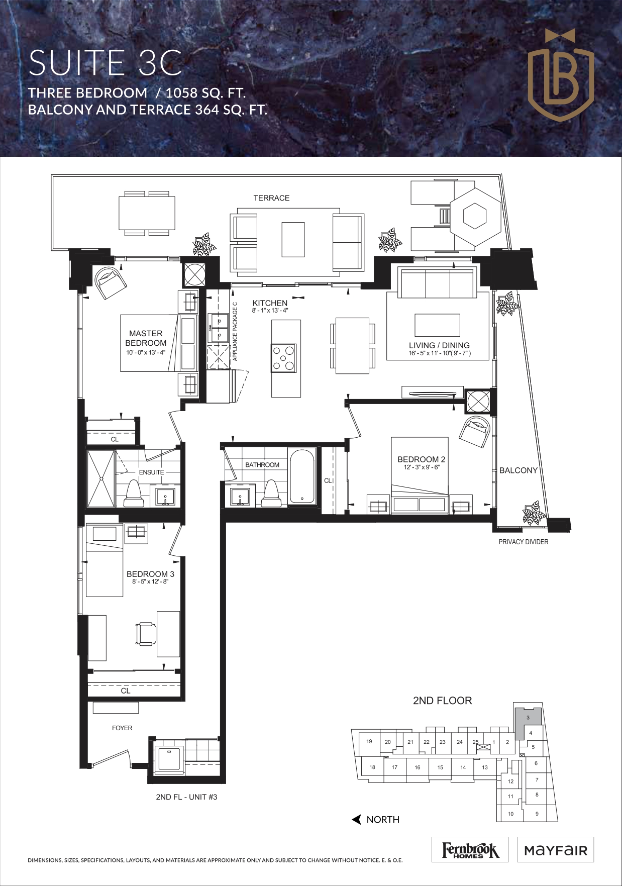 The Butler - 3C - Terrace Floor Plan, Oakville ON | Livabl