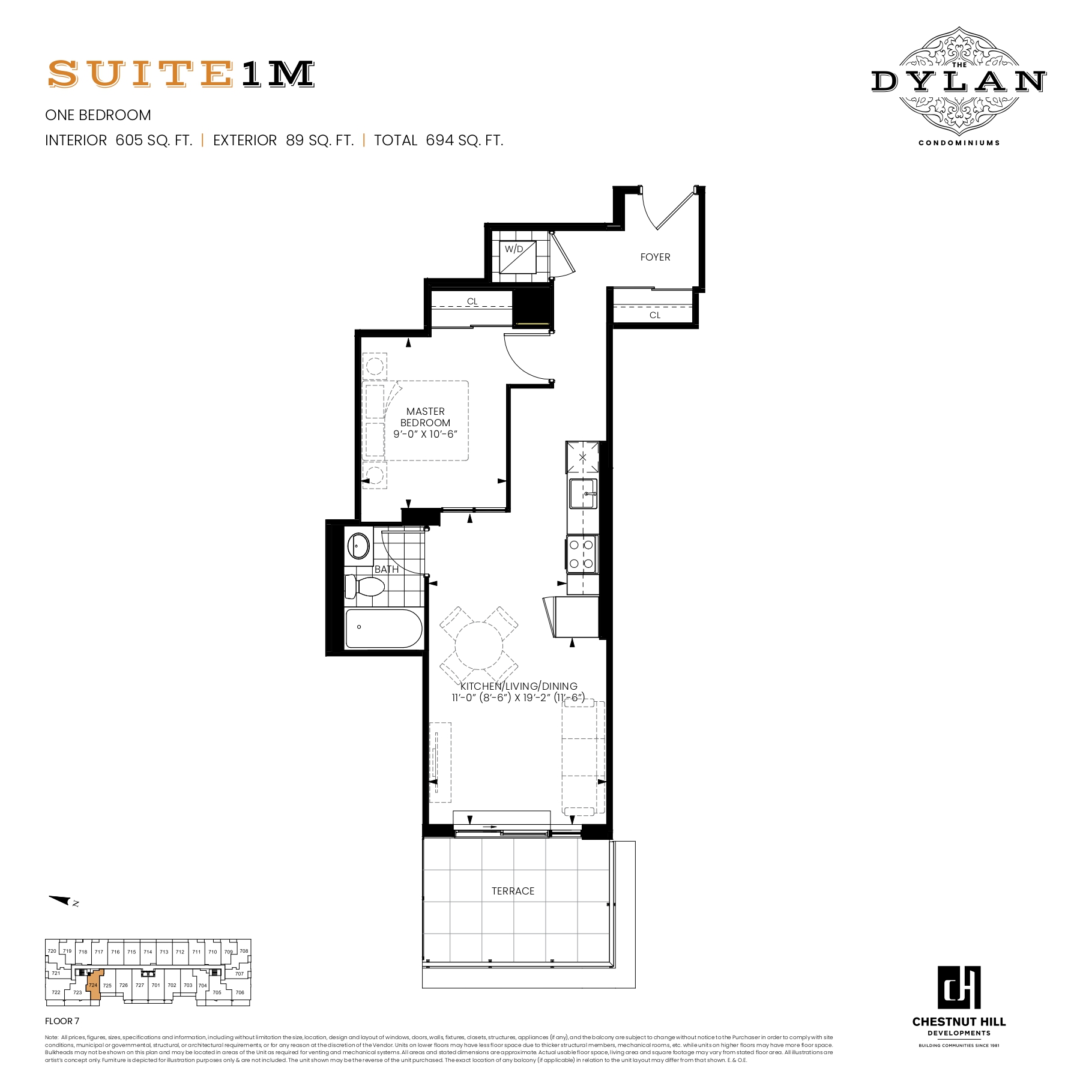 The Dylan Condominiums - 1M Floor Plan, Toronto ON | Livabl