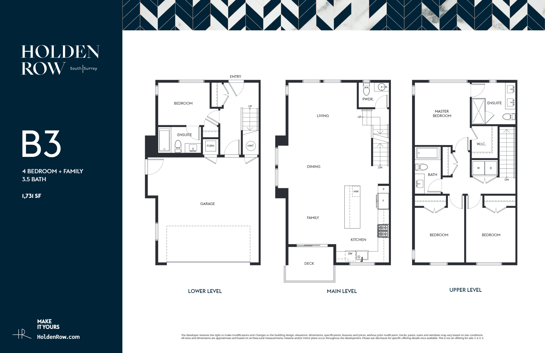 Holden Row - B3 Floor Plan, Surrey BC | Livabl