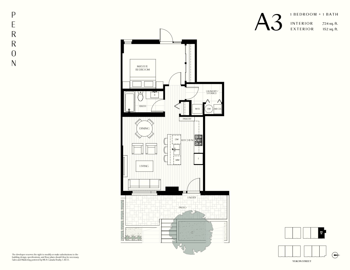 Perron - A3 Floor Plan, Vancouver BC | Livabl