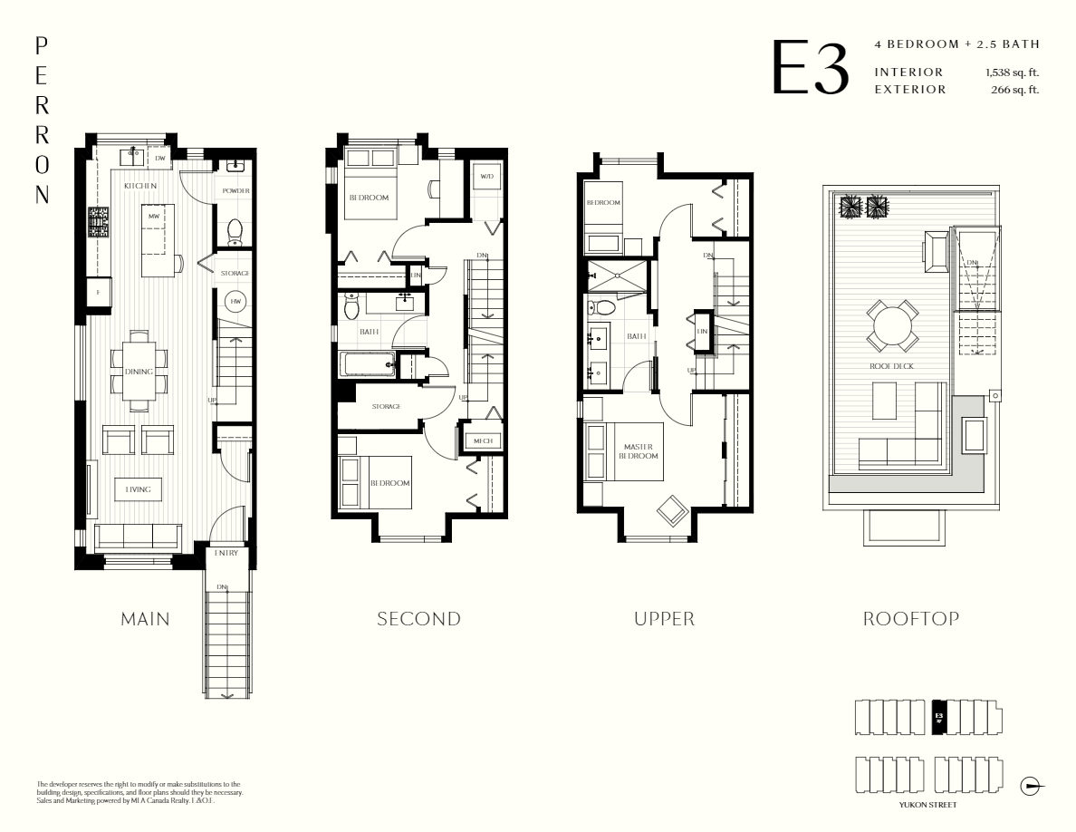 E3 floor plan at Perron in Vancouver, BC
