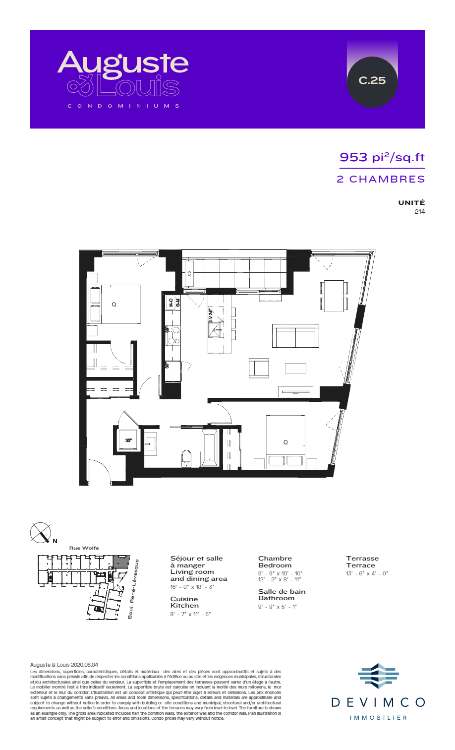 Auguste & Louis Condominiums - Phase 1 - C25 Floor Plan, Montréal QC ...
