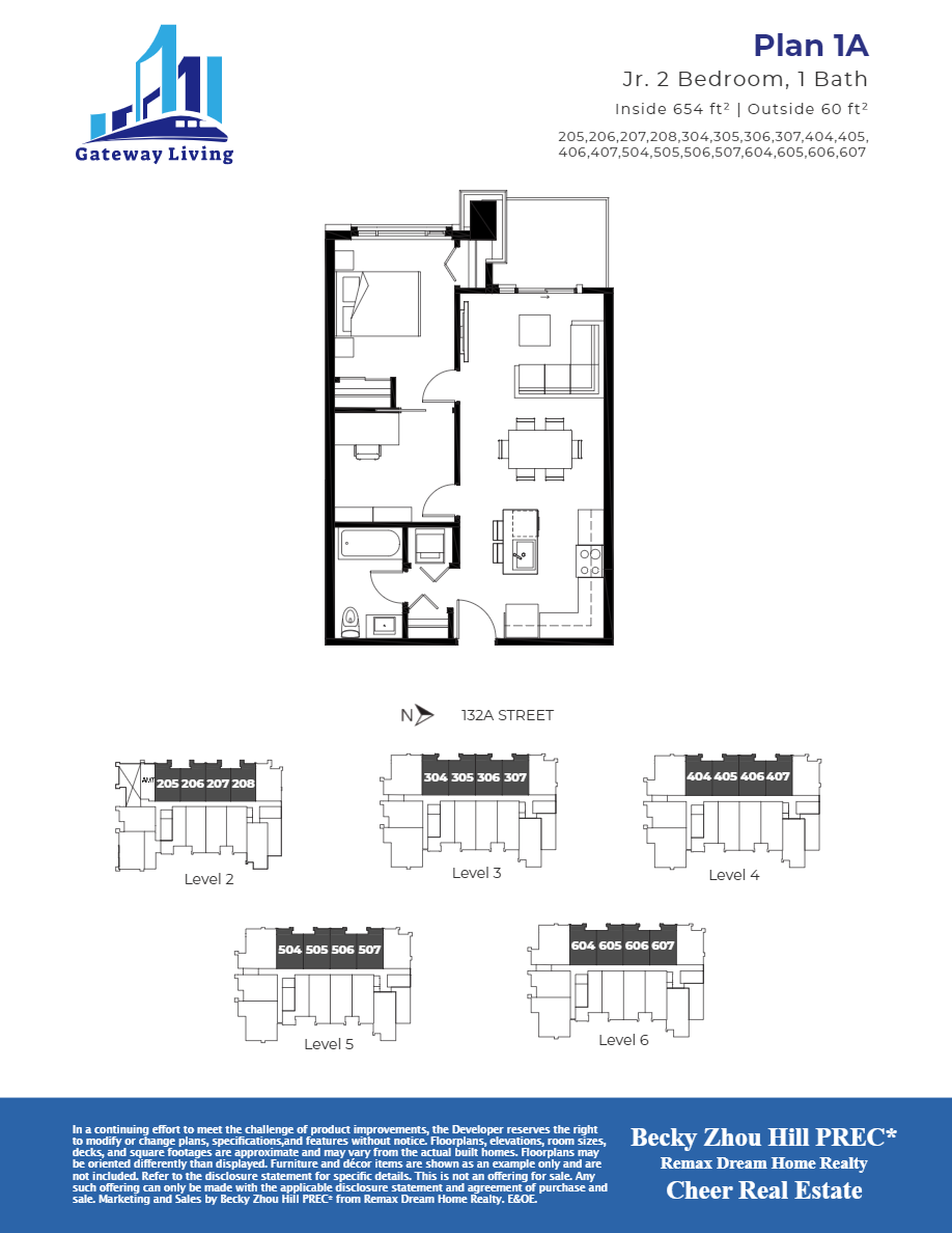 1A floor plan at Gateway Living in Surrey, BC