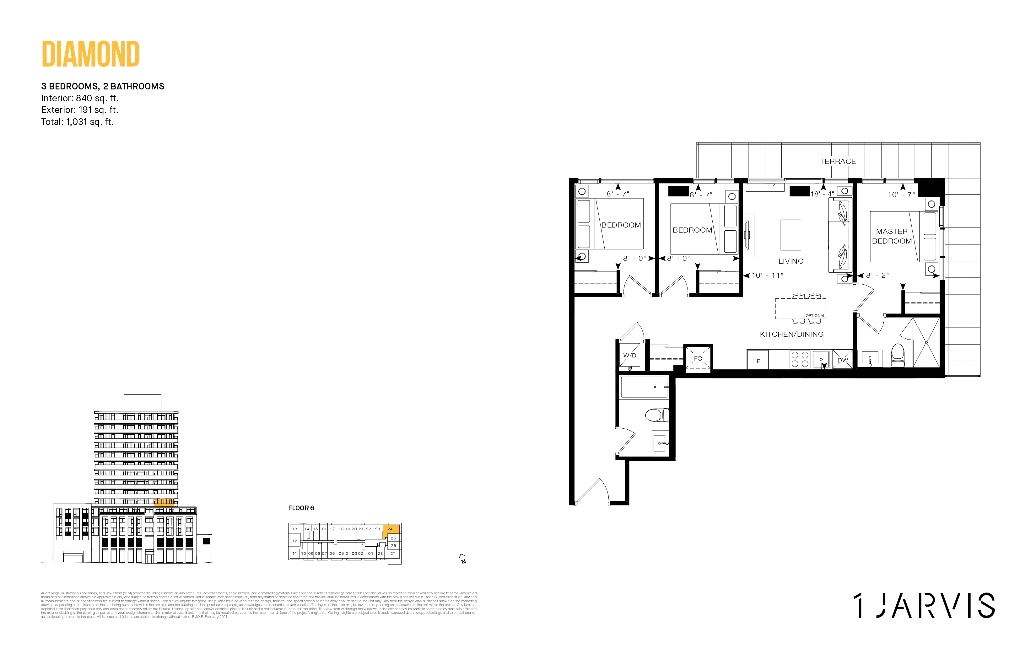 1 Jarvis - Diamond Floor Plan, Hamilton ON | Livabl