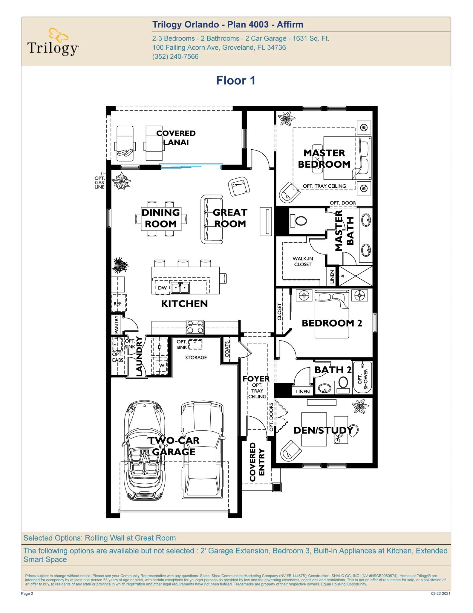 Trilogy Orlando | 647 Conservation Boulevard | Floor Plans and Pricing