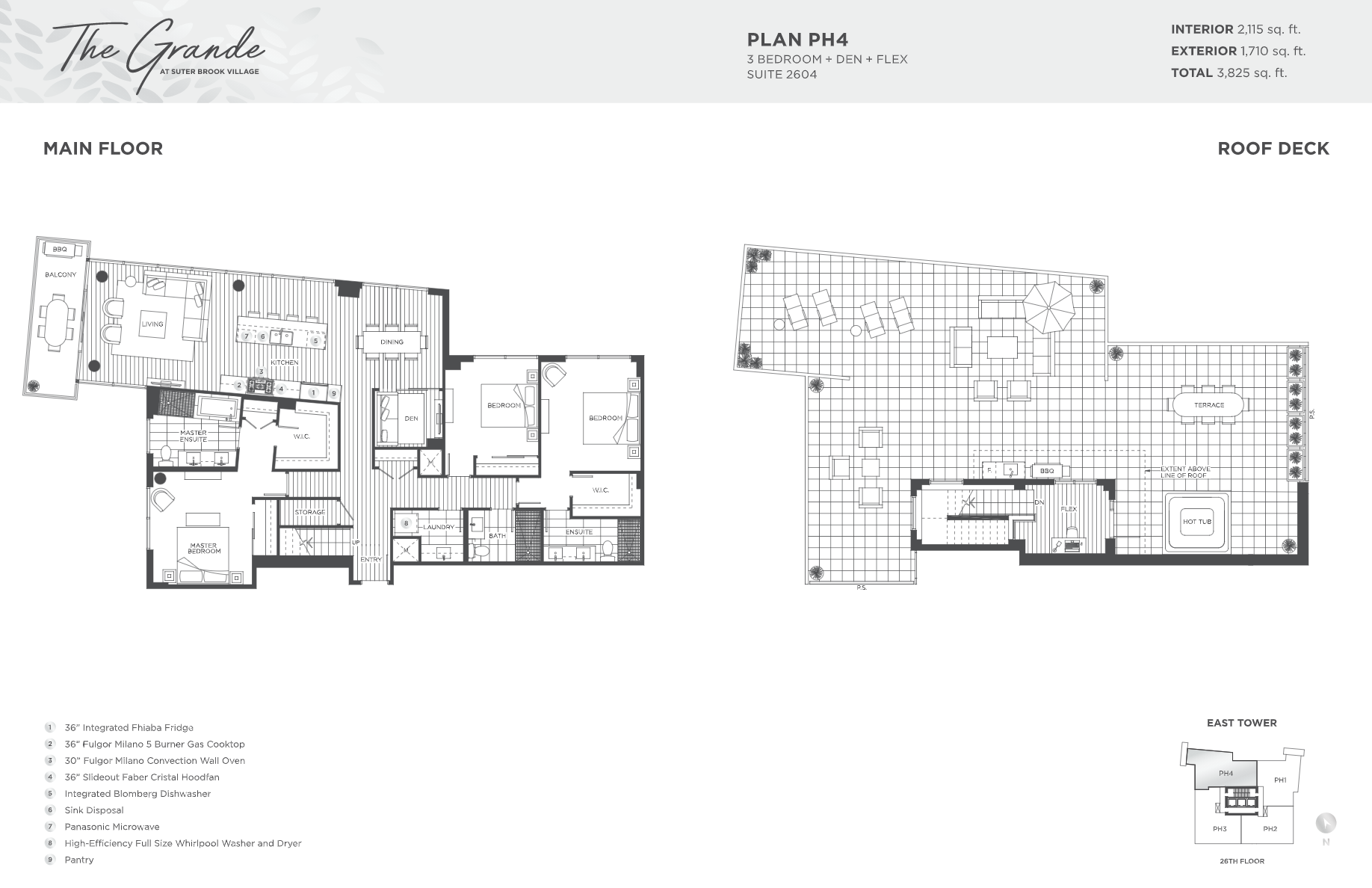 The Grande at Suter Brook Village - West Tower - PH4 Floor Plan, Port ...