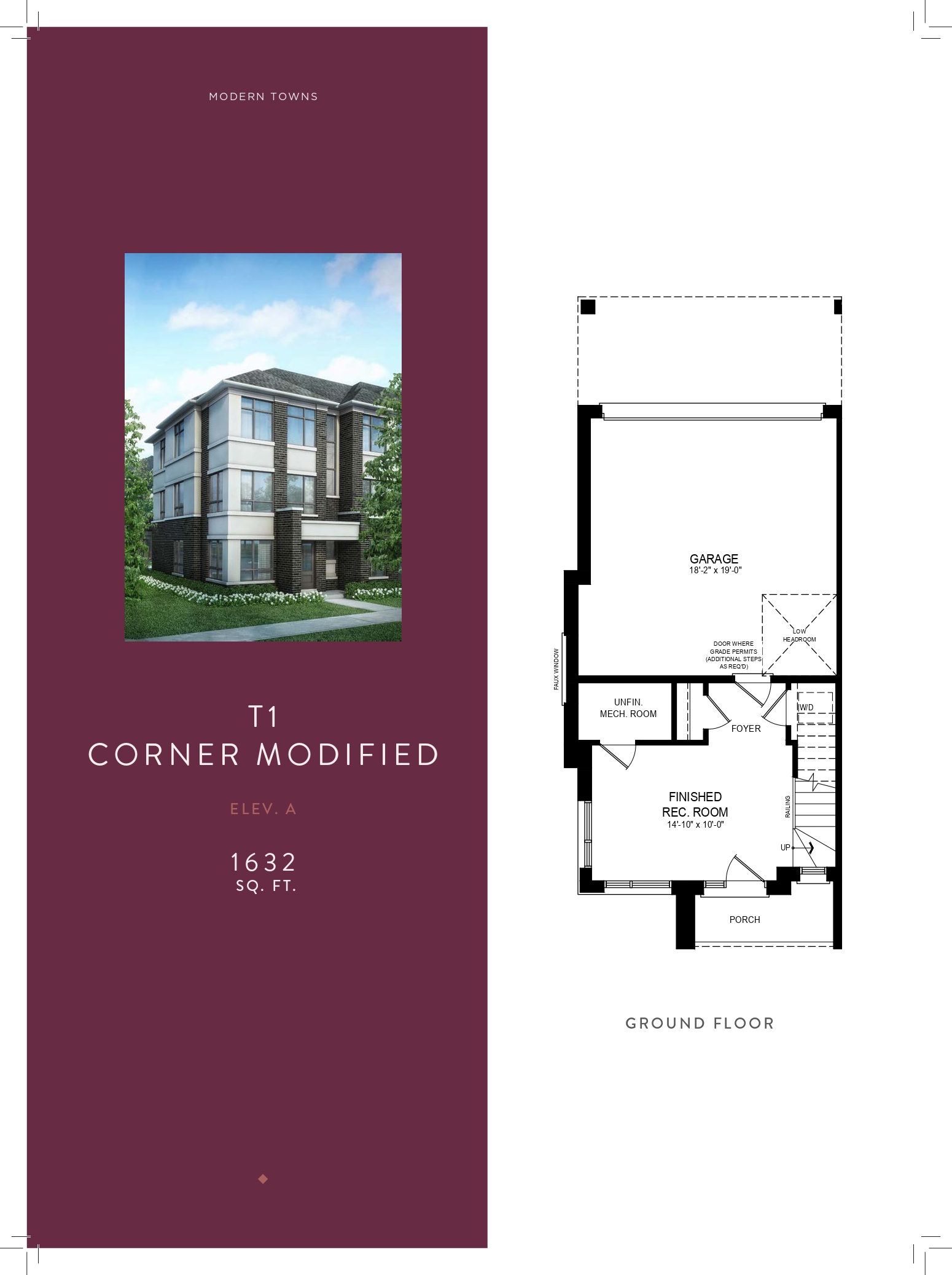 Modern Towns at Kingsview Ridge - T1 Corner Modified Floor Plan ...