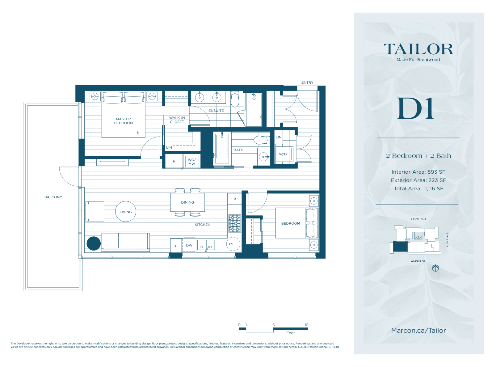 Tailor - D1 Floor Plan, Burnaby BC | Livabl