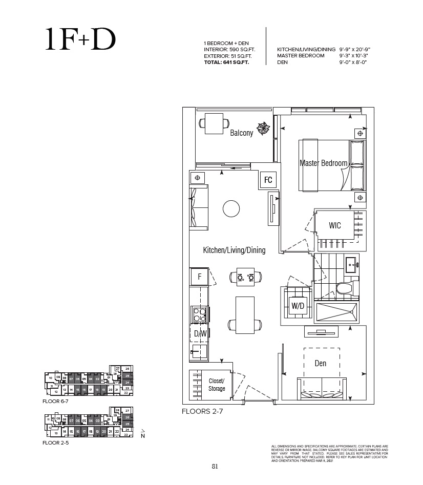 625 Sheppard - 1F+D Floor Plan, Toronto ON | Livabl
