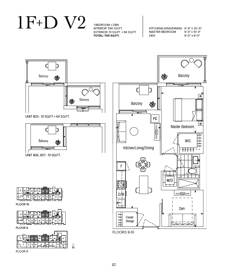 625 Sheppard - 1F+D V2 Floor Plan, Toronto ON | Livabl