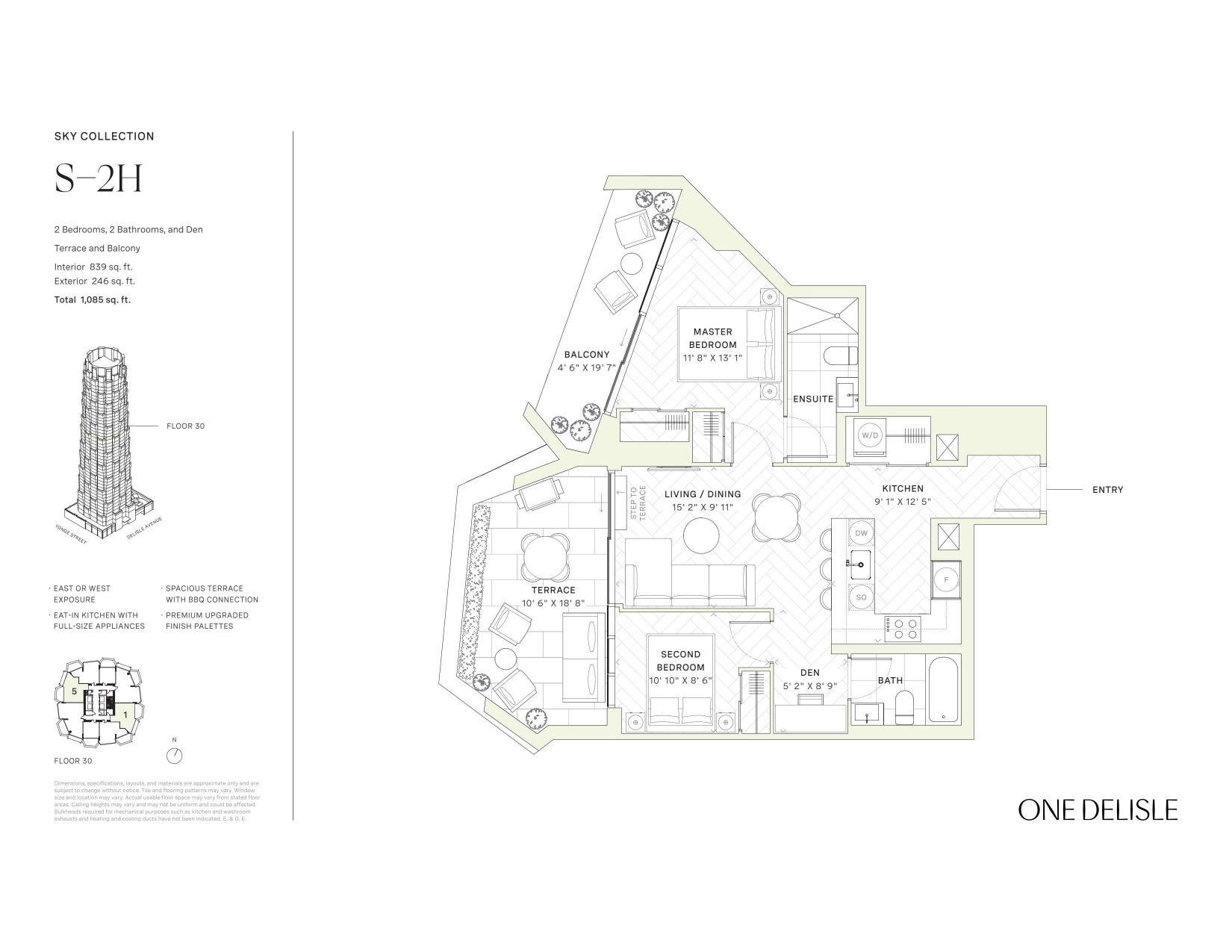 One Delisle - S-2H Floor Plan, Toronto ON | Livabl