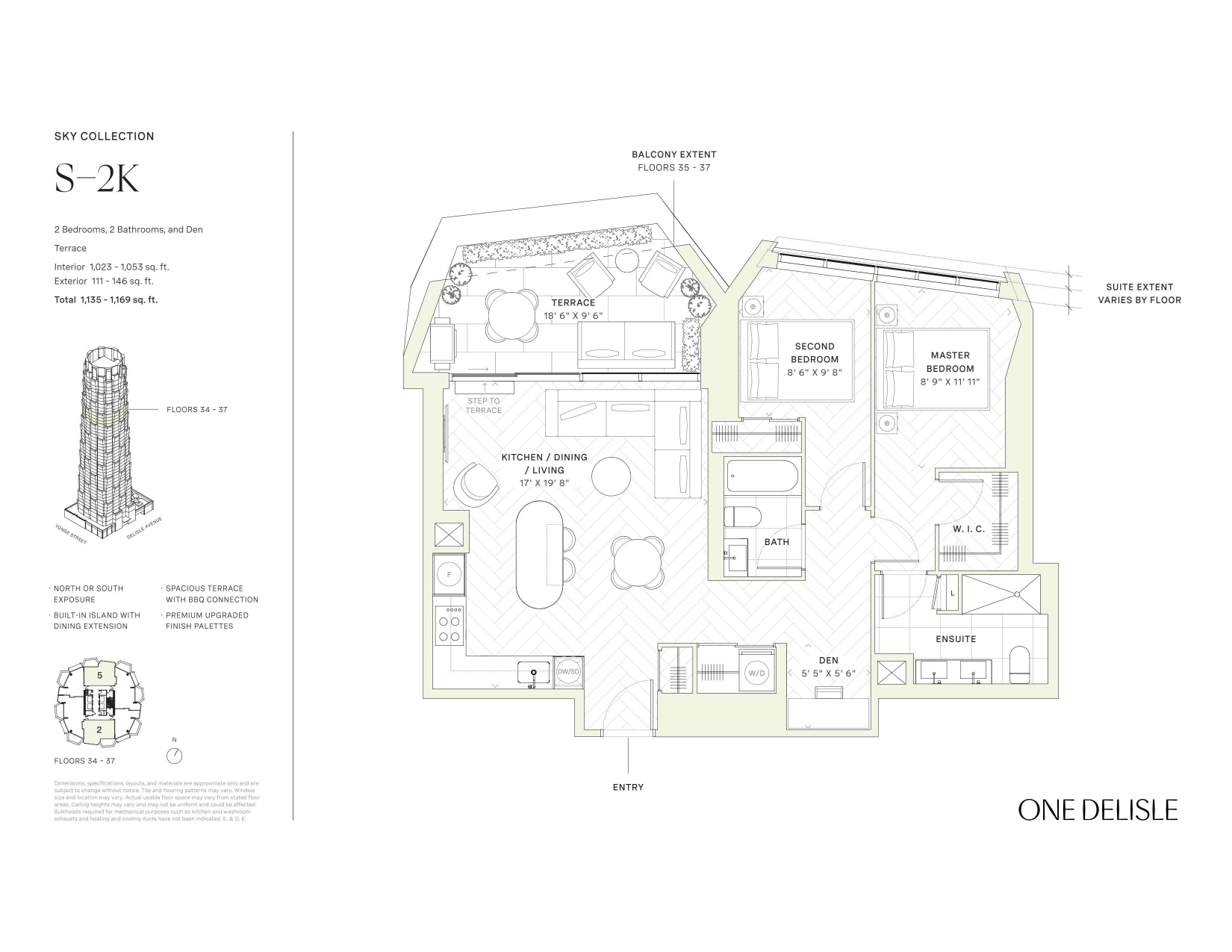S-2K floor plan at One Delisle in Toronto, ON