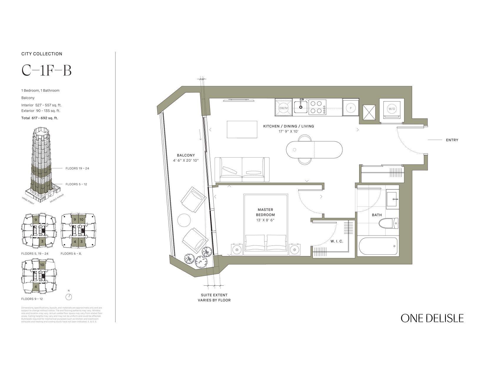 One Delisle - C-1F-B Floor Plan, Toronto ON | Livabl