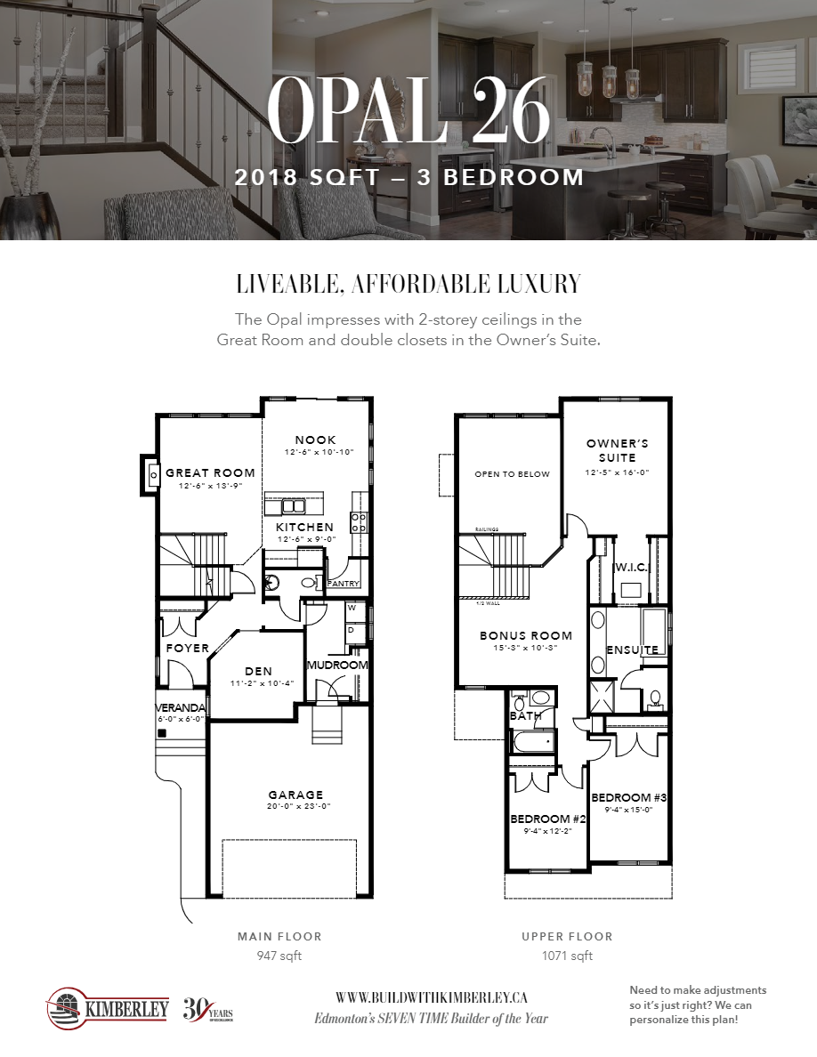 The Uplands at Riverview - Opal Floor Plan, Edmonton AB | Livabl