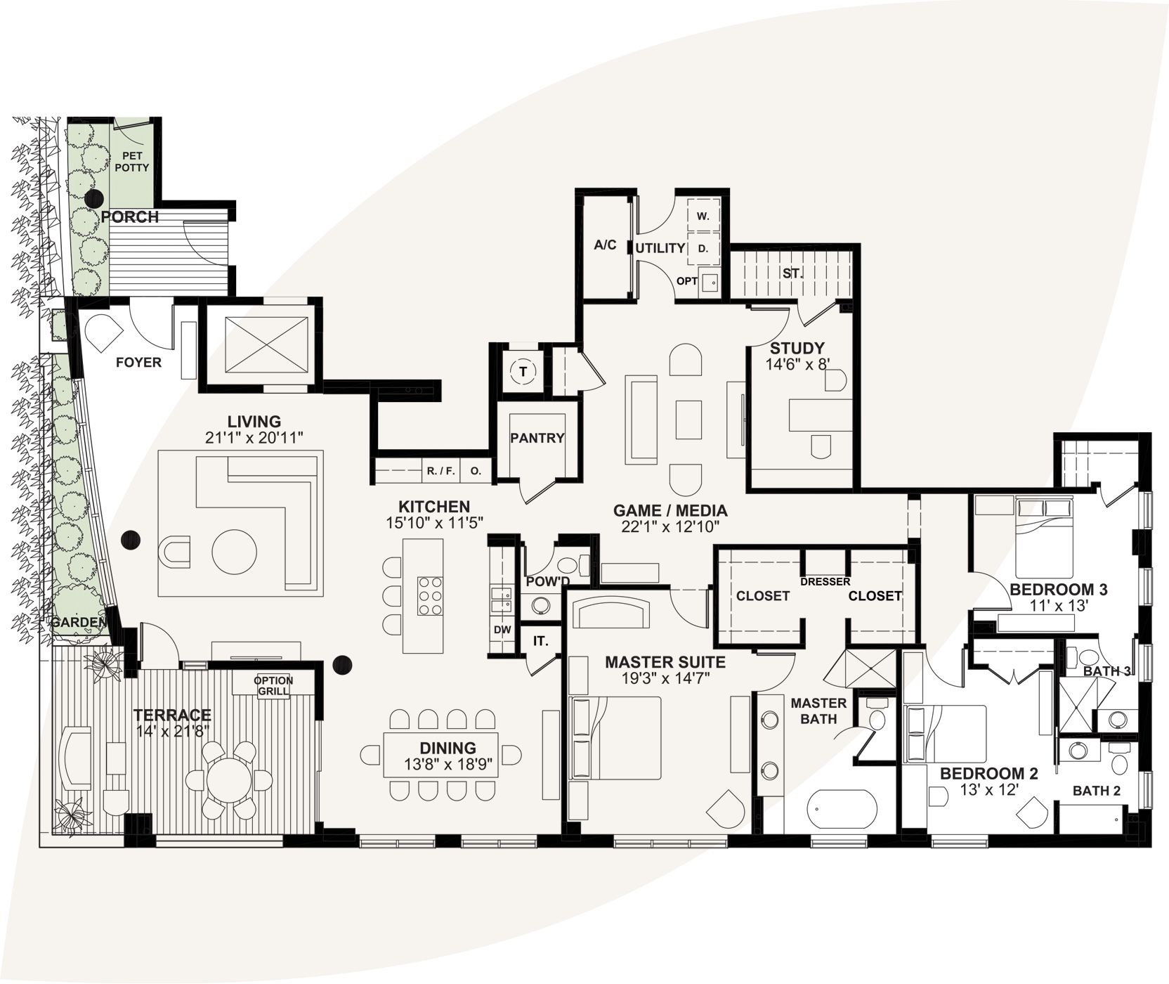 Mimosa Terrace - Edinburgh Floor Plan, Houston TX | Livabl