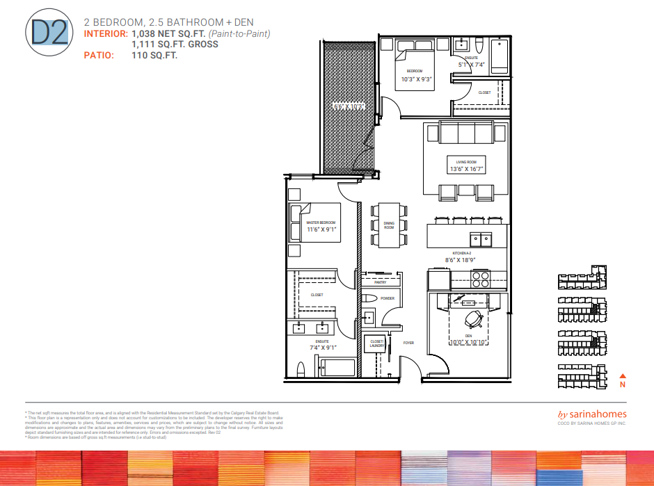 D2 floor plan at COCO in Calgary, AB