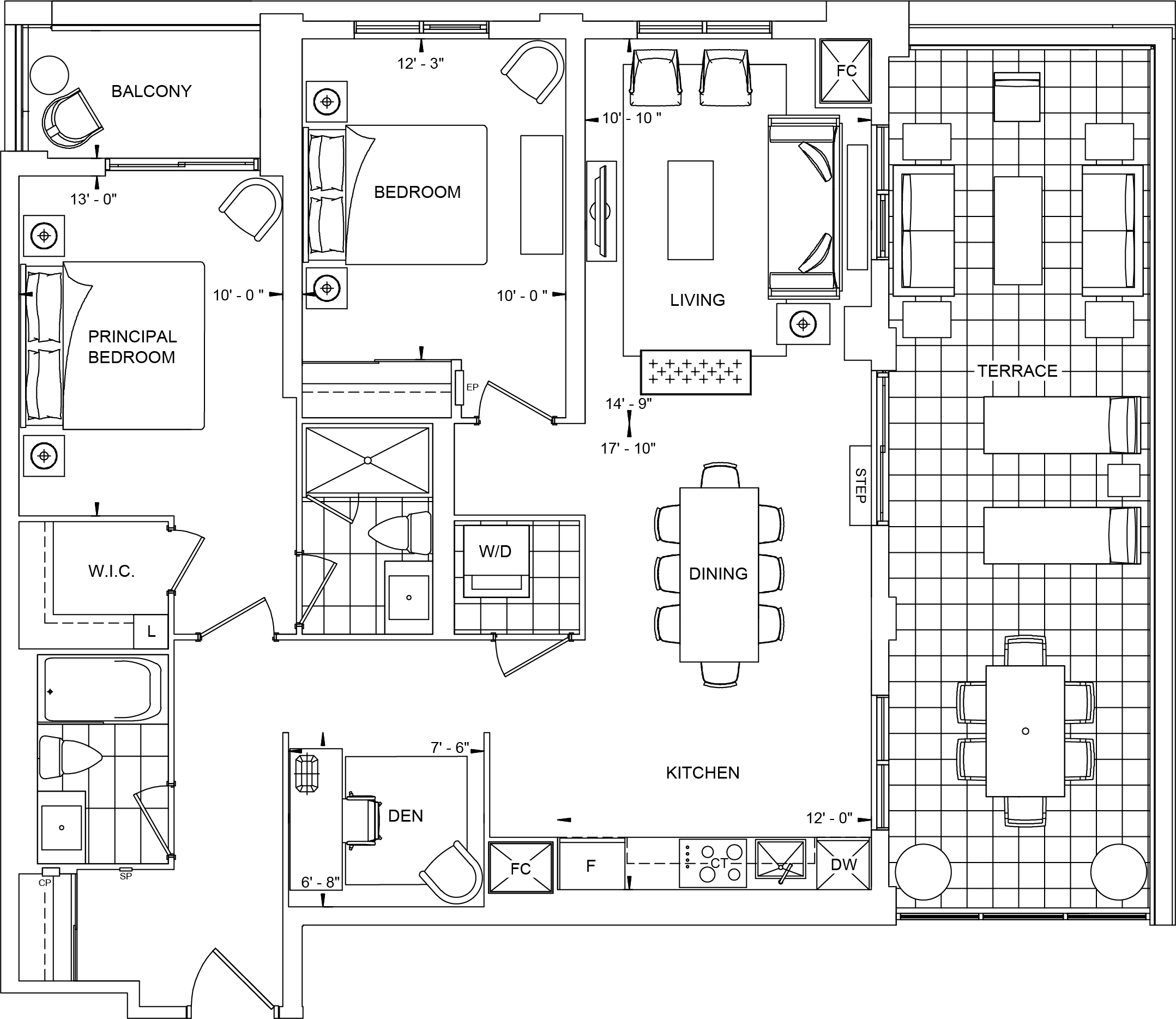 2T+DT floor plan at The Dupont in Toronto, ON