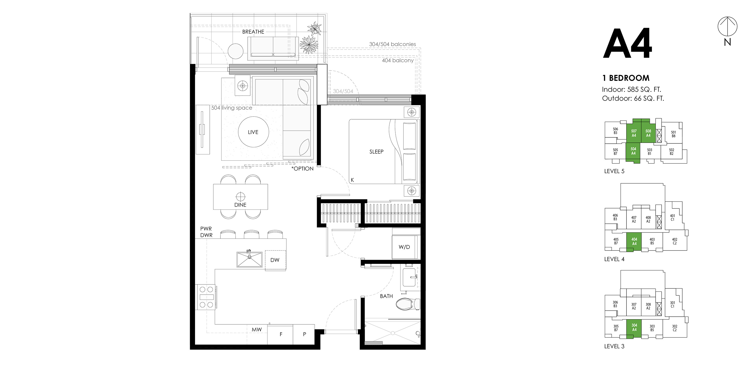 A4 floor plan at Ava in Vancouver, BC