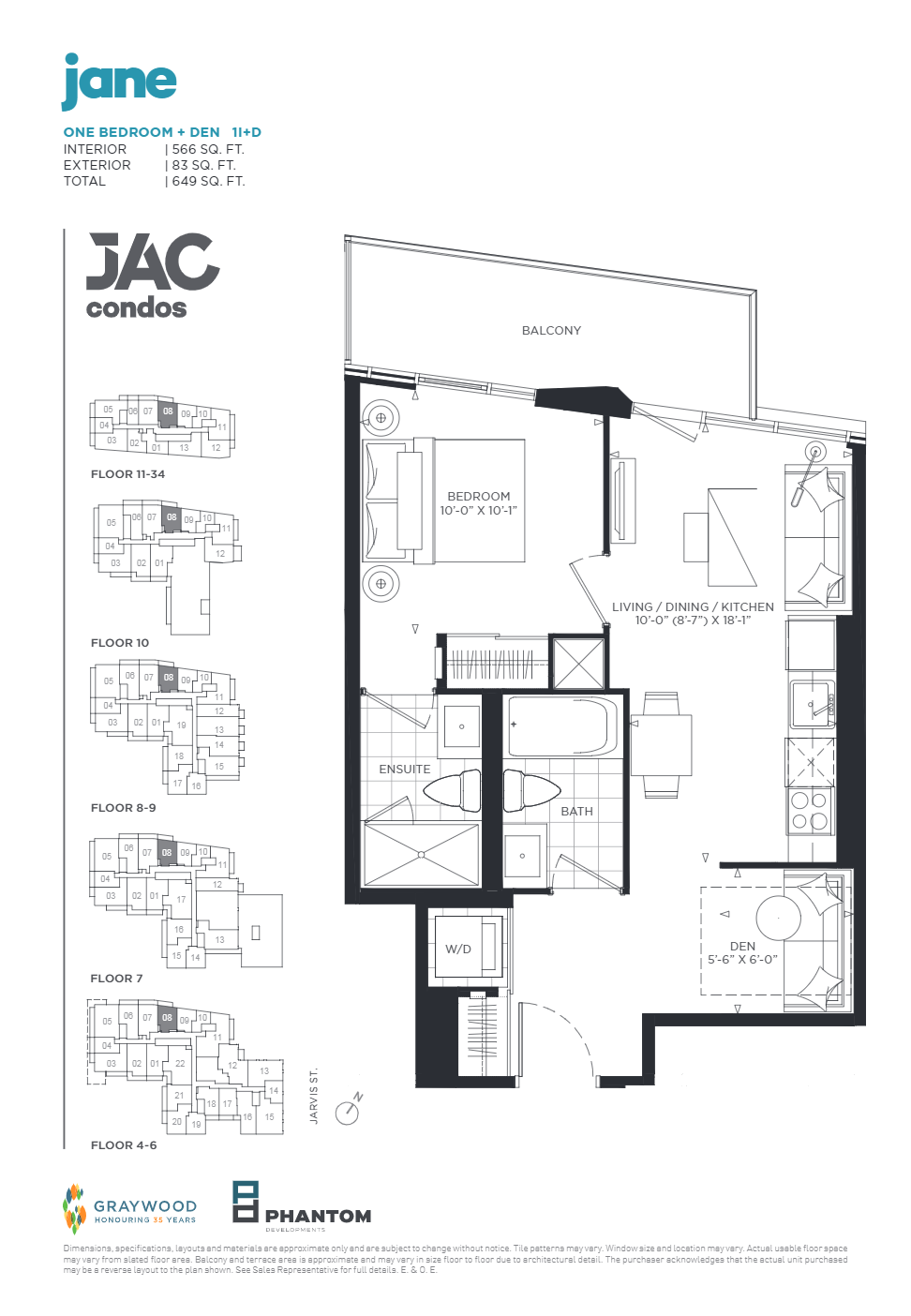JAC Condos - Jane Floor Plan, Toronto ON | Livabl