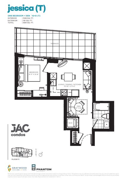 JAC Condos - Jessica (T) Floor Plan, Toronto ON | Livabl