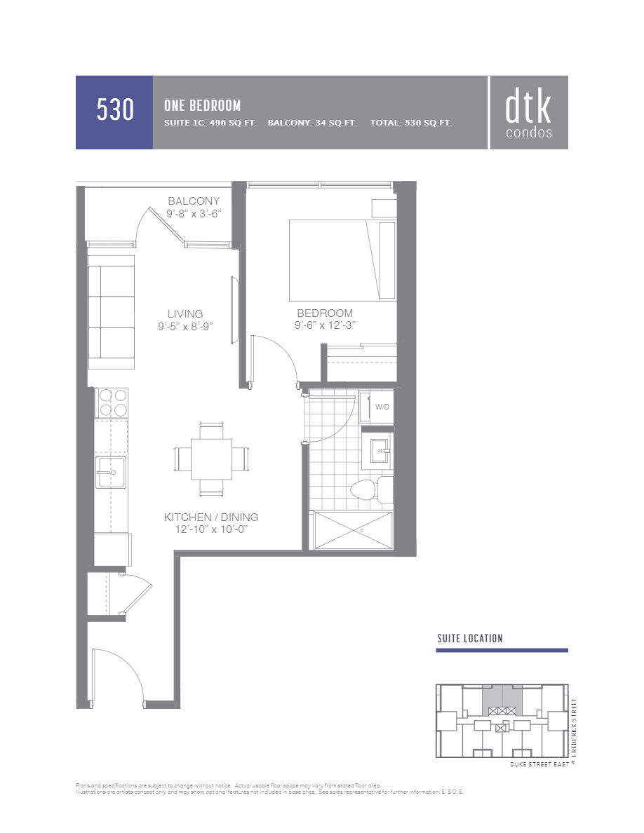 DTK Condos - 1C Floor Plan, Kitchener ON | Livabl