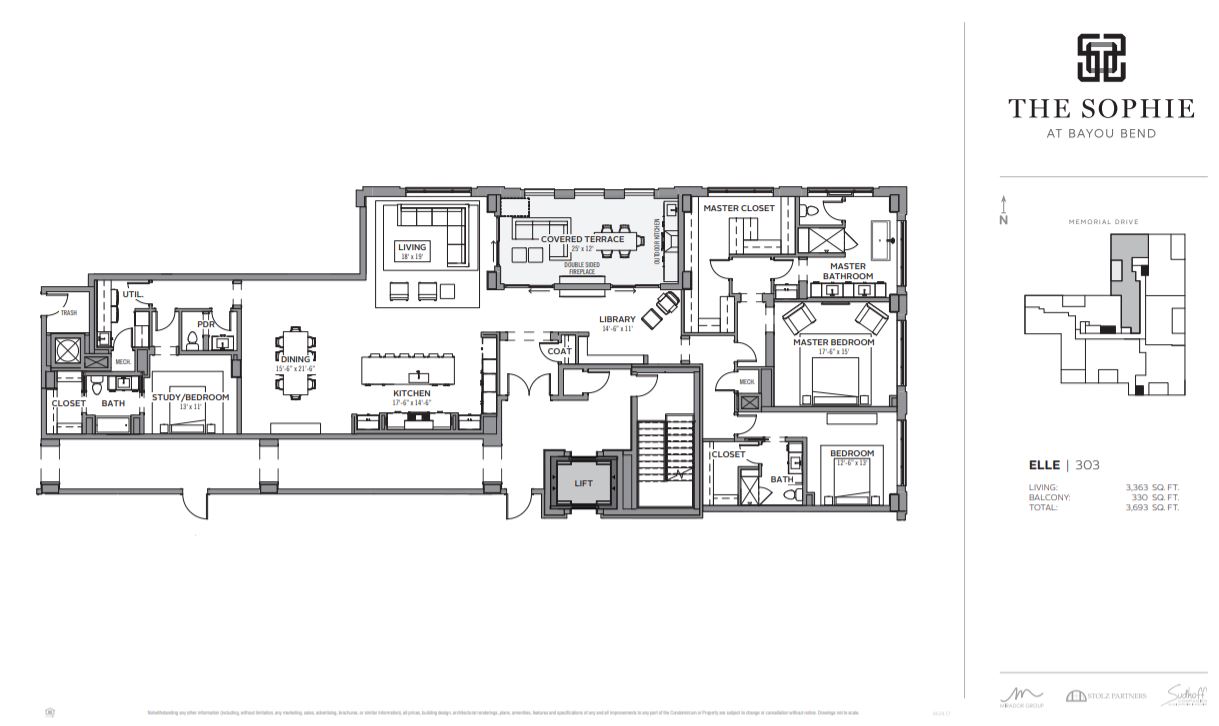 The Sophie at Bayou Bend - Elle Floor Plan, Houston TX | Livabl