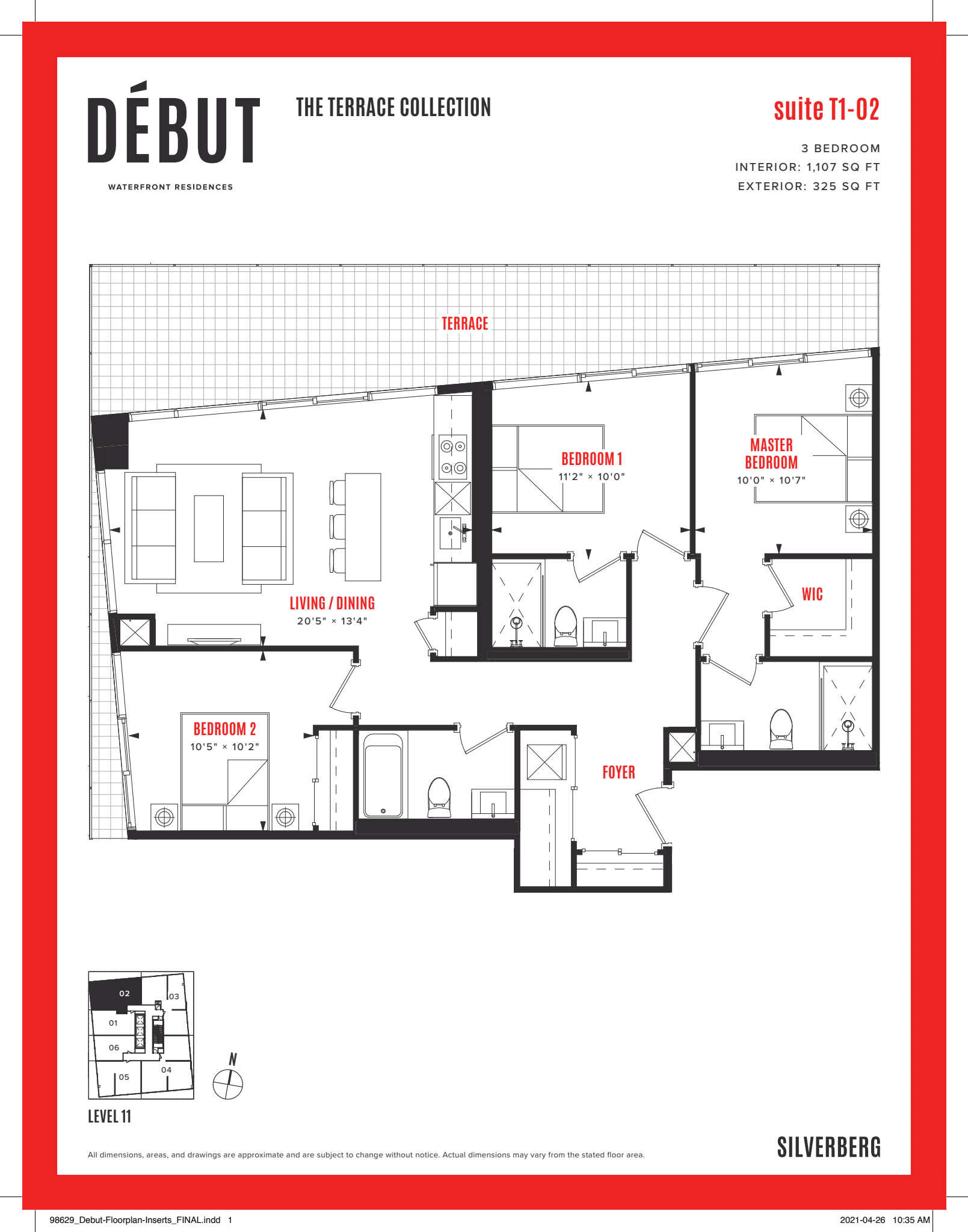 Début - Waterfront Residences - T1-02 Floor Plan, Barrie ON | Livabl
