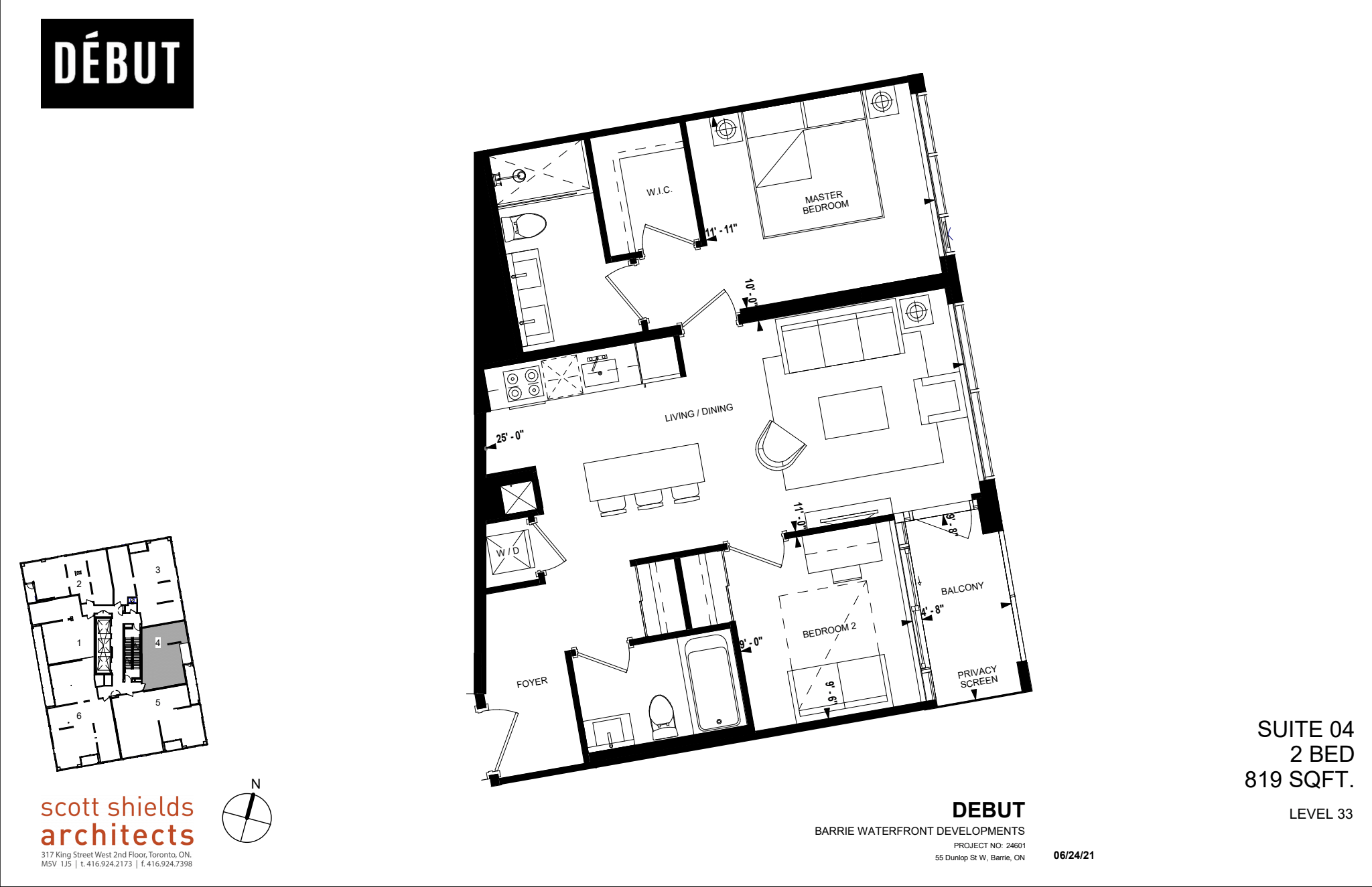 Début - Waterfront Residences - PH2-04 Floor Plan, Barrie ON | Livabl
