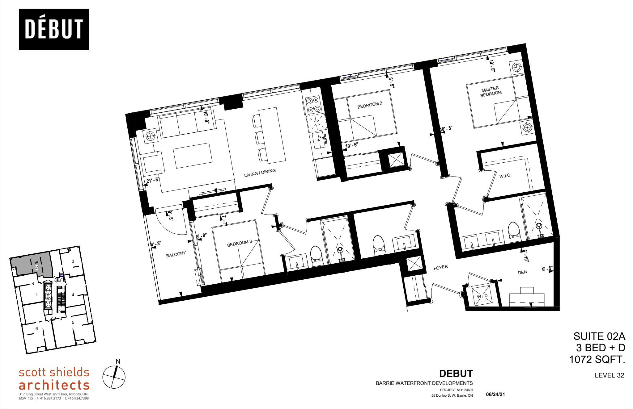 Début - Waterfront Residences - PH1-02 Floor Plan, Barrie ON | Livabl