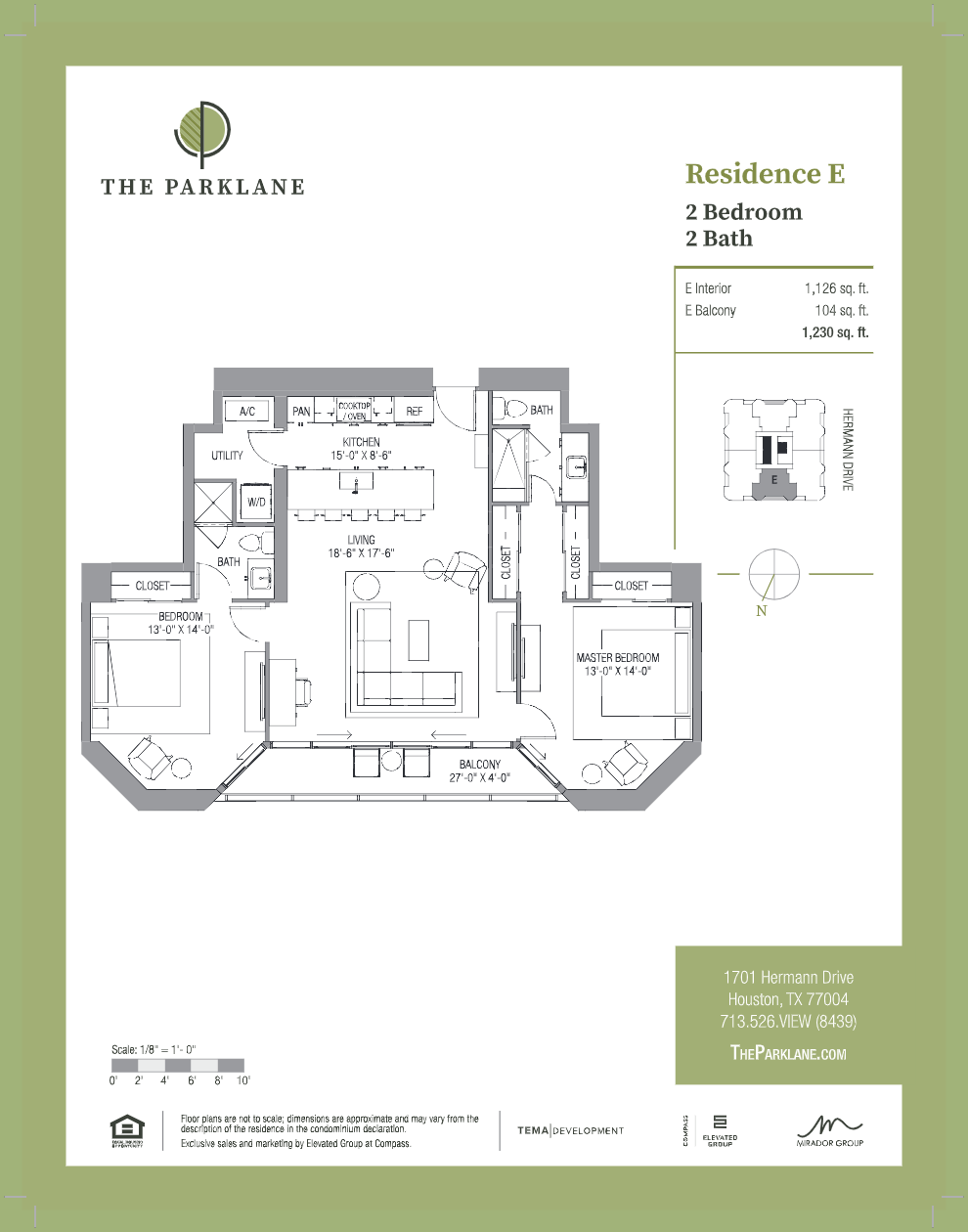 E floor plan at The Parklane in Houston, TX