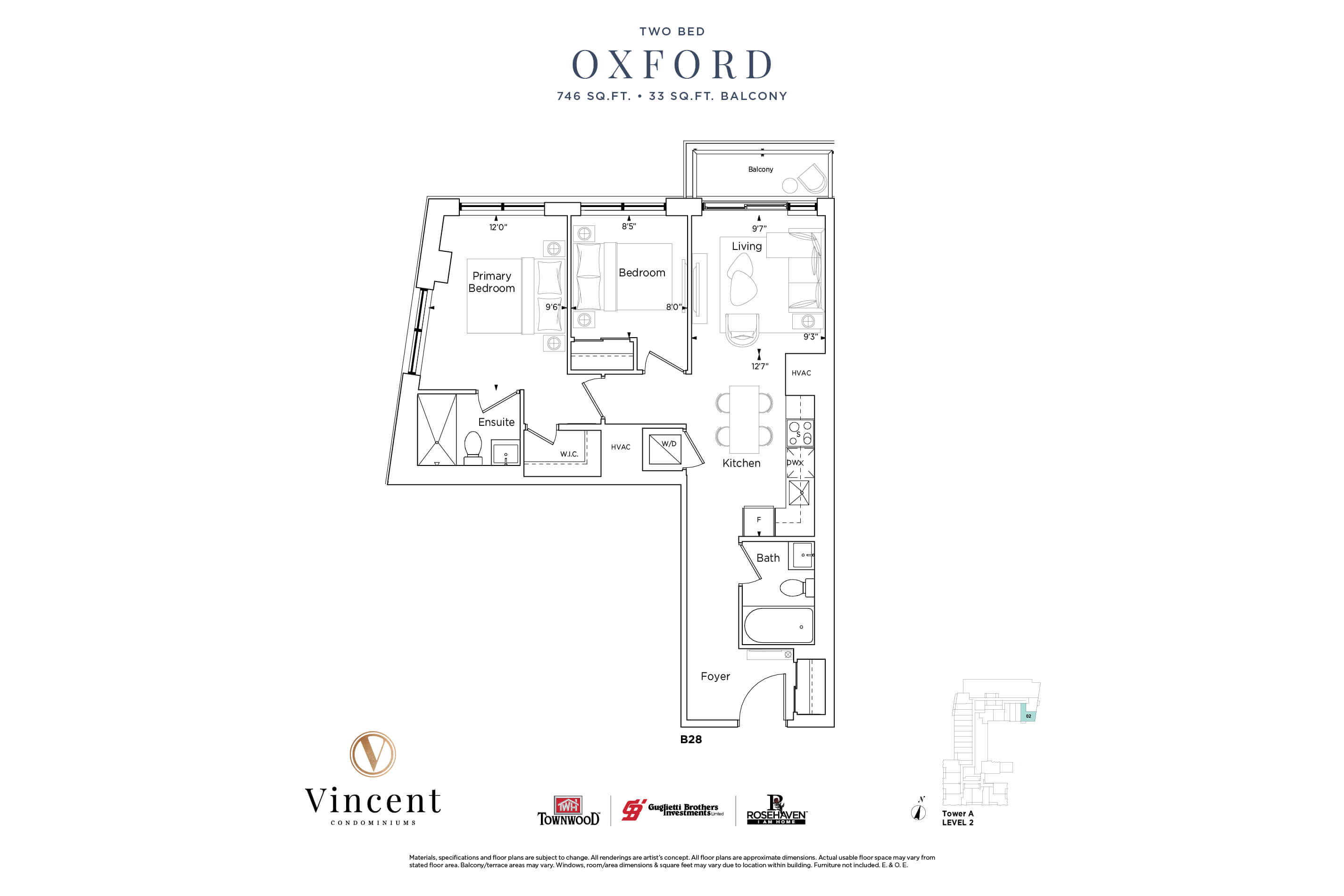 Oxford floor plan at Vincent Condominiums in Vaughan, ON