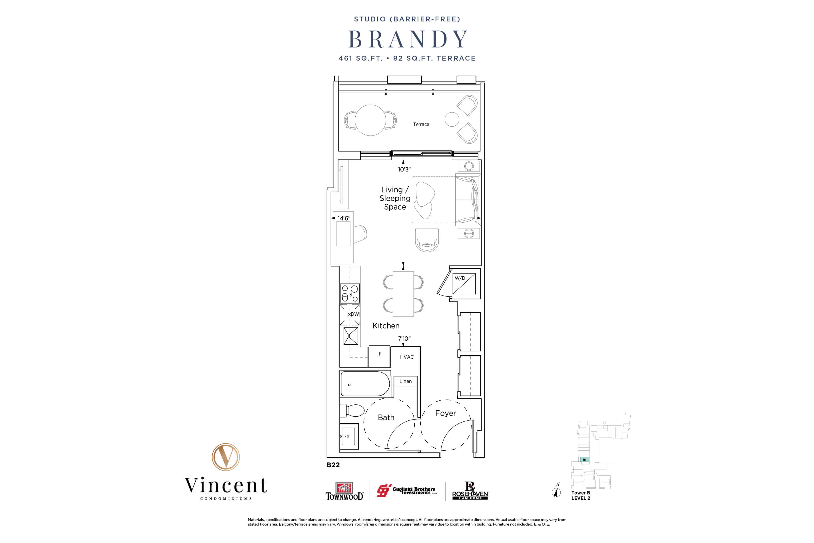 Vincent Condominiums - Brandy Floor Plan, Vaughan ON | Livabl